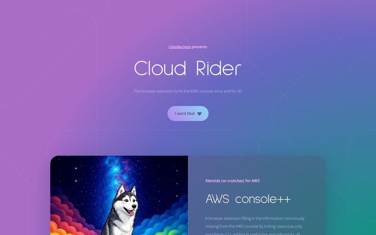 Cloud Rider Browser Extension for AWS